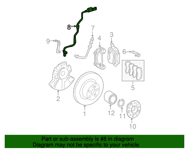 211-540-31-17-64 - ABS Wheel Speed Sensor 2004-2009 Mercedes-Benz ...
