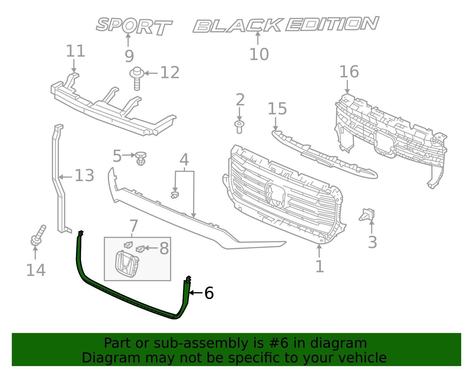 71123-T6Z-A50 - 2021-2023 Honda Ridgeline - Lower Molding | Honda Parts Cheap