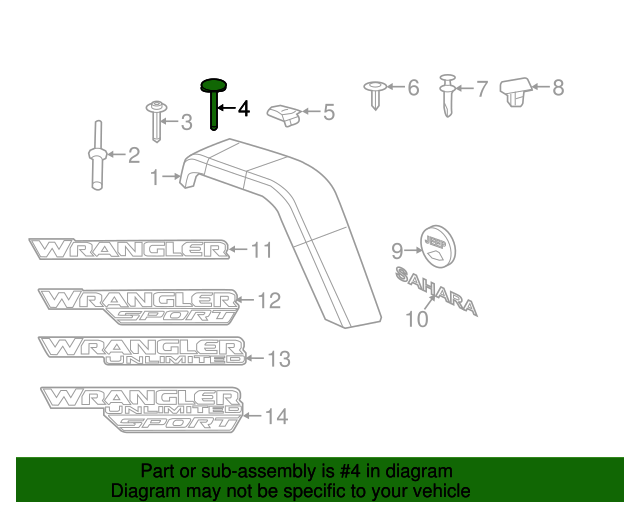 2018-2023 Jeep Flare Clip 68526185AA | TascaParts.com