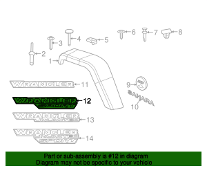 2018-2021 Jeep Wrangler Decal 6BM44CA1AB | TascaParts.com