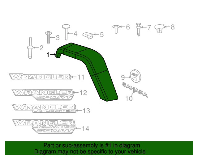 2018-2021 Jeep Nonpart-Wheel Flare - Driver's Side (LH) 6AD67TZZAH ...