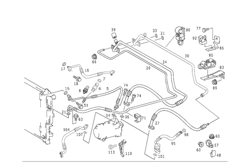 Refrigerant Line Arrangement for 2004 Mercedes-Benz ML 500 | Mercedes ...