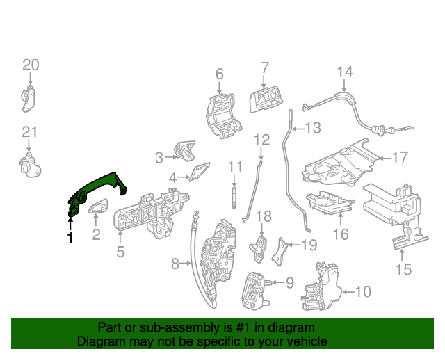 204-760-13-70-9650 - Handle, Outside 2010-2019 Mercedes-Benz | Mercedes ...
