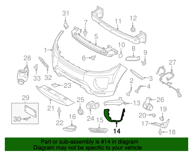 2016-2017 Land Rover Range Rover Evoque Bezel LR079375 | Land Rover ...