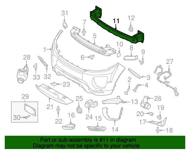Genuine OEM Impact Bar Part# LR055992 Fits 2012-2019 Land Rover Range ...