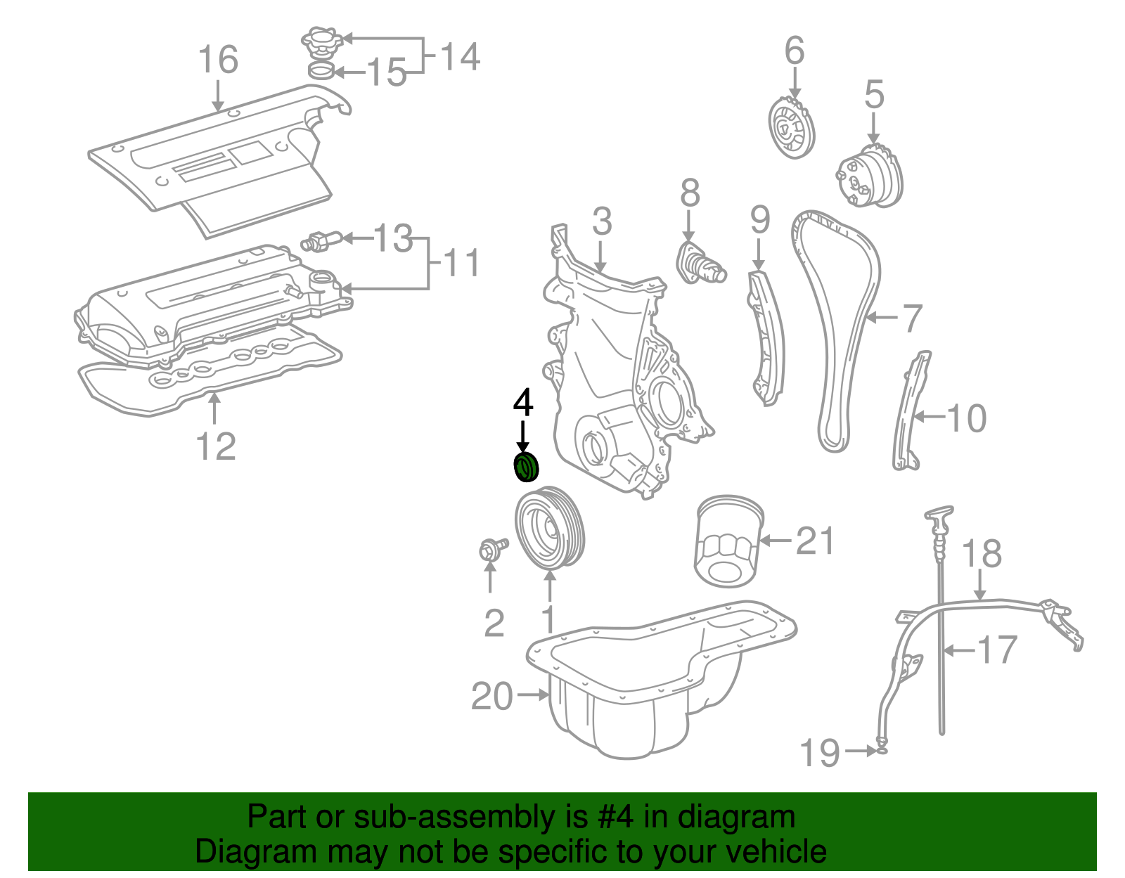 1998-2008 Toyota Rear Main Seal 90311-76003 | Toyota Parts Center