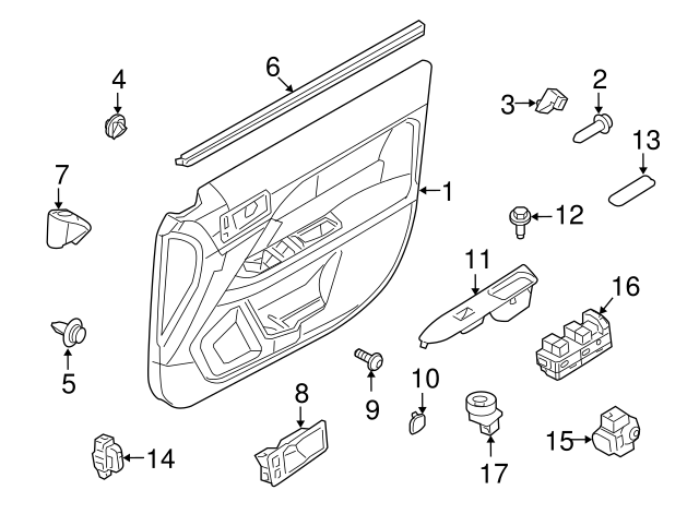 2008-2023 FORD Door Trim Panel Clip W713297S300 | GetOEMParts.com