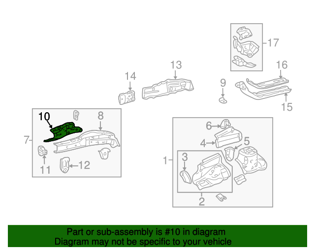 2003-2016 Toyota Rail Reinforced 57017-02060 | Toyota Parts Center