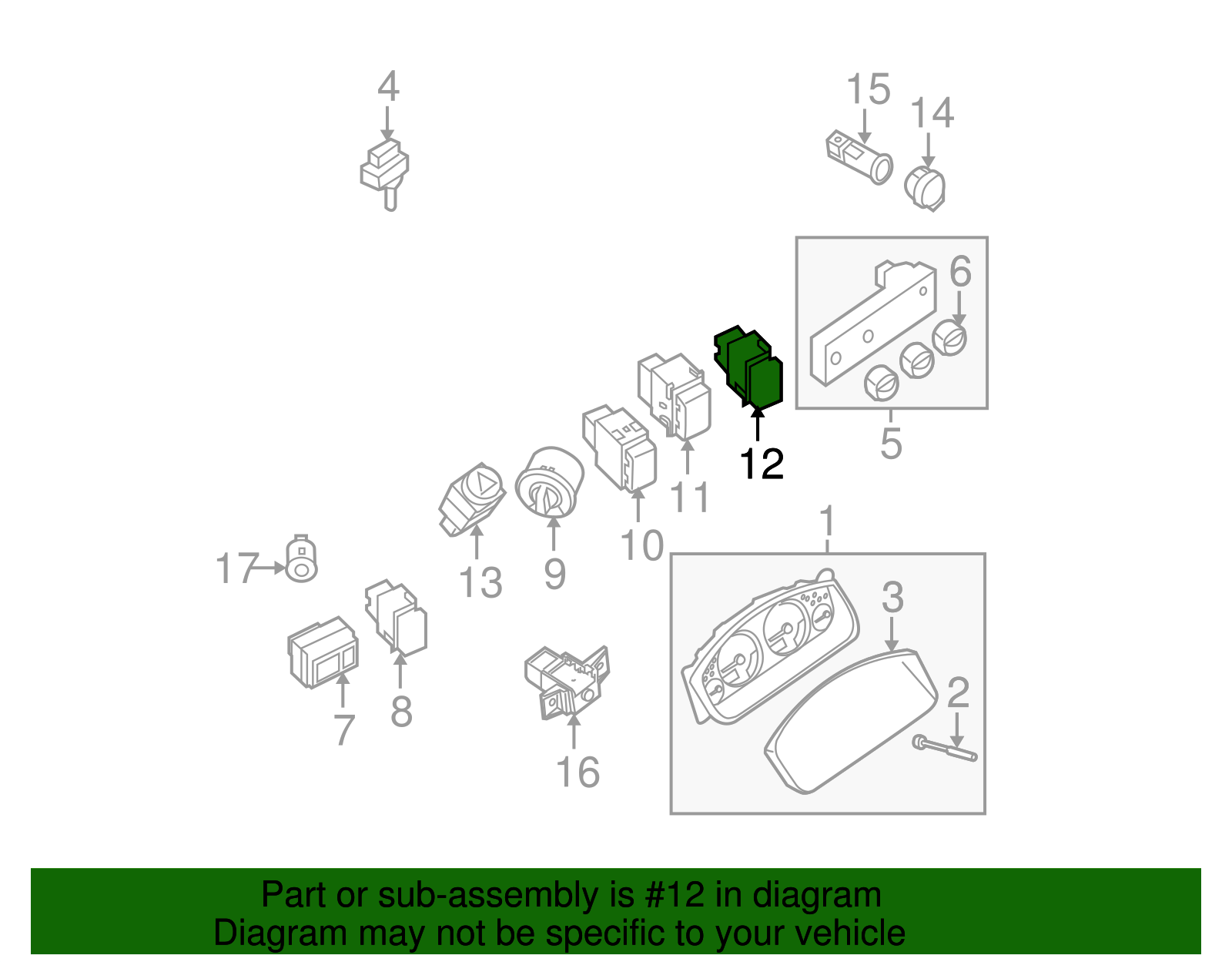 2004-2021 Nissan Switch 25154-7S200 | Nissan Parts Plus