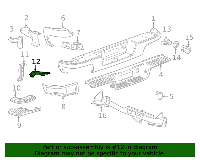 2015-2022 GM Rear Driver Side Bumper Impact Bar Bumper Bracket 23278705 ...