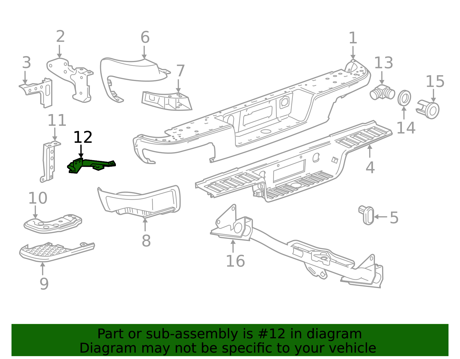 2015-2022 GM Passenger Side Rear Bumper Impact Bar Bumper Bracket ...