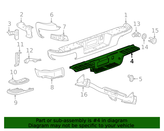 2015-2022 GM Rear Bumper Step Pad 22890958 GM | GMPartsDirect.com