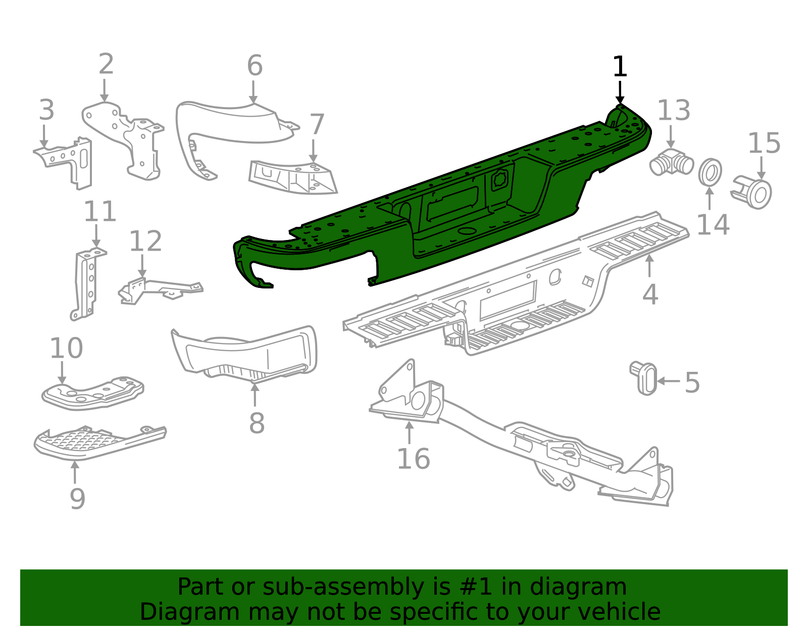 2015-2022 GM Bumper 84568267 | Courtesy Parts