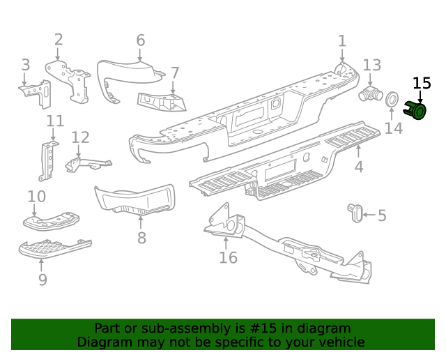 2019-2022 GM Rear Parking Assist Alarm Sensor Bracket 84636768 ...