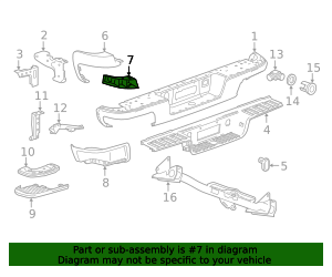 2015-2022 GM Passenger Side Rear Bumper Fascia Support 22890966 GM ...