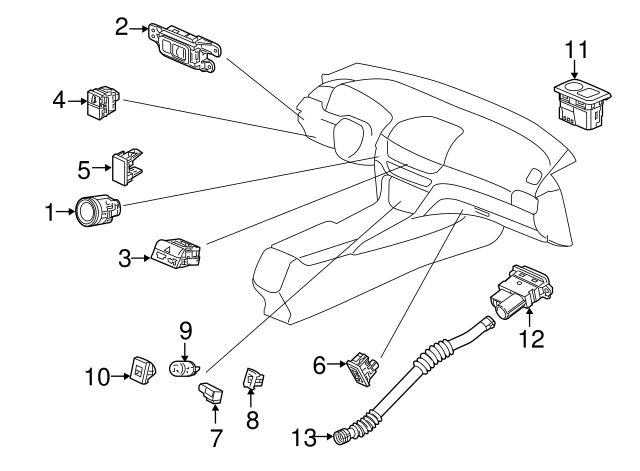 OEM 2013-2024 Honda Accord Trunk Switch 35810-T2A-A01 | Honda ...