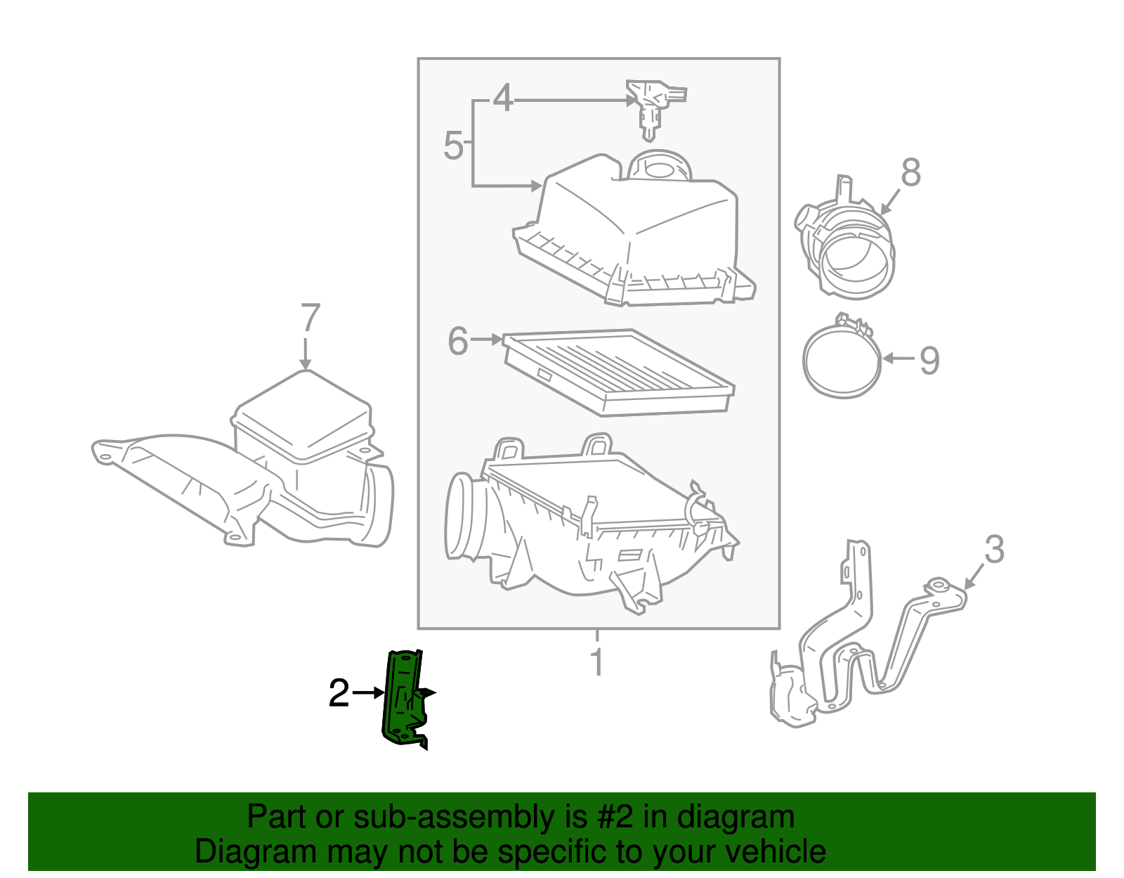2017-2020 Toyota Sienna Air Cleaner Assembly Bracket 17119-0P110 ...