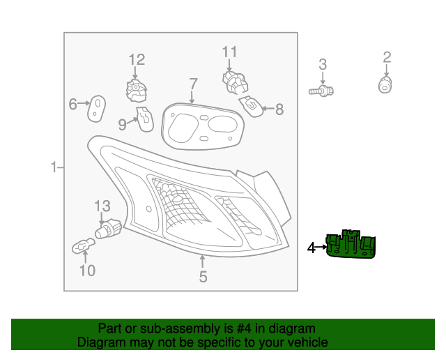 2010-2015 Mitsubishi Lancer Combo Lamp Assembly Bracket 8331A092 ...