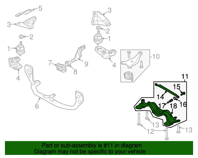 2002-2005 Audi Cross-Member Assembly 8E0-399-261-P | Audi USA Parts
