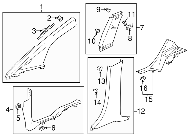 42650499 - Gray Passenger Side Center Pillar Lower Trim Panel 2017-2023 ...