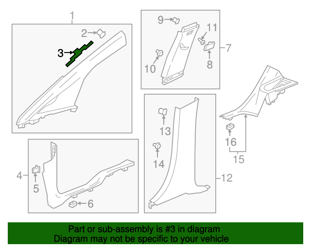 2017-2021 Chevrolet Bolt EV Windshield Upper Garnish Molding Clip ...