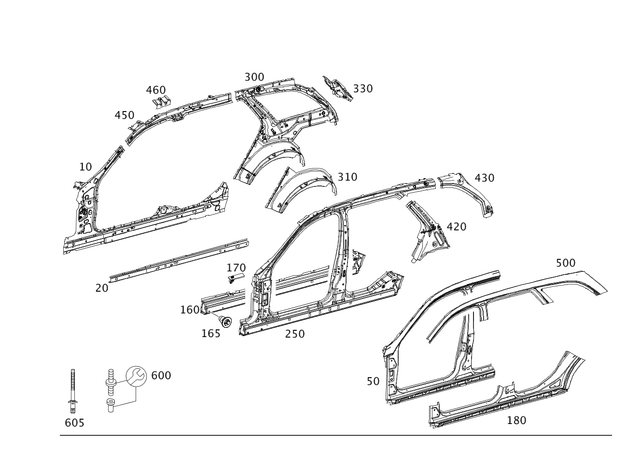 212-637-16-35 - Longitudinal Member 2010-2016 Mercedes-Benz | Mercedes ...