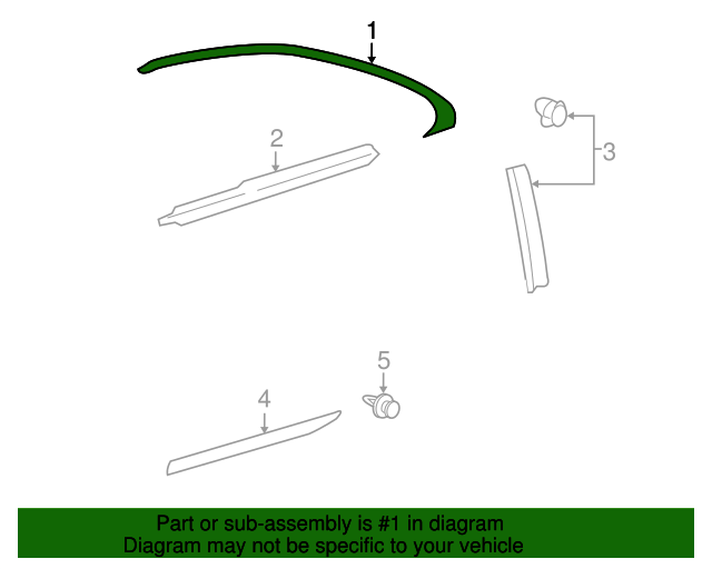 2007-2012 Lexus ES350 Window Molding 75708-33030 | OEM Parts Online