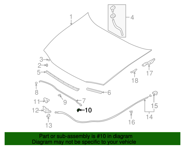 1990-2002 Subaru OEM NEW 1990-2002 Subaru Forester Impreza Front Hood ...