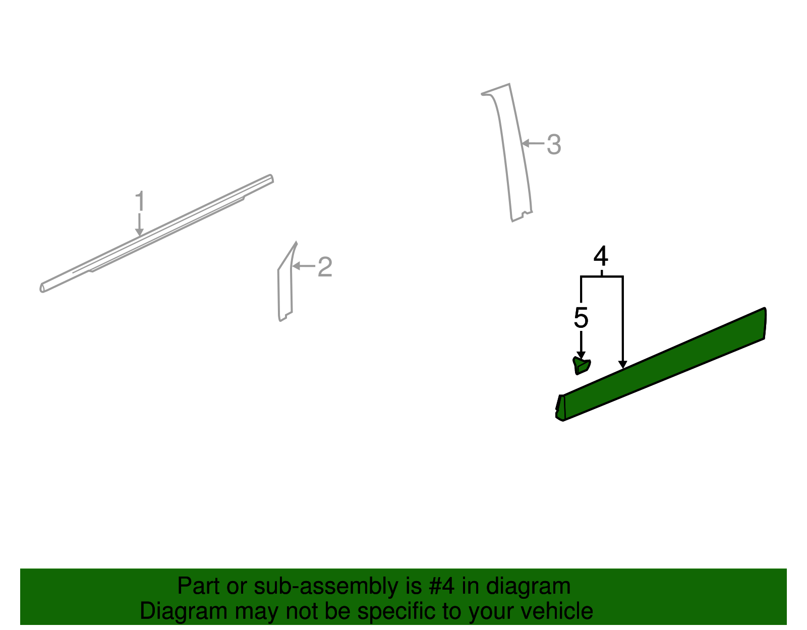 2013-2022 Buick Encore Primed Front Passenger Side Door Lower Molding ...