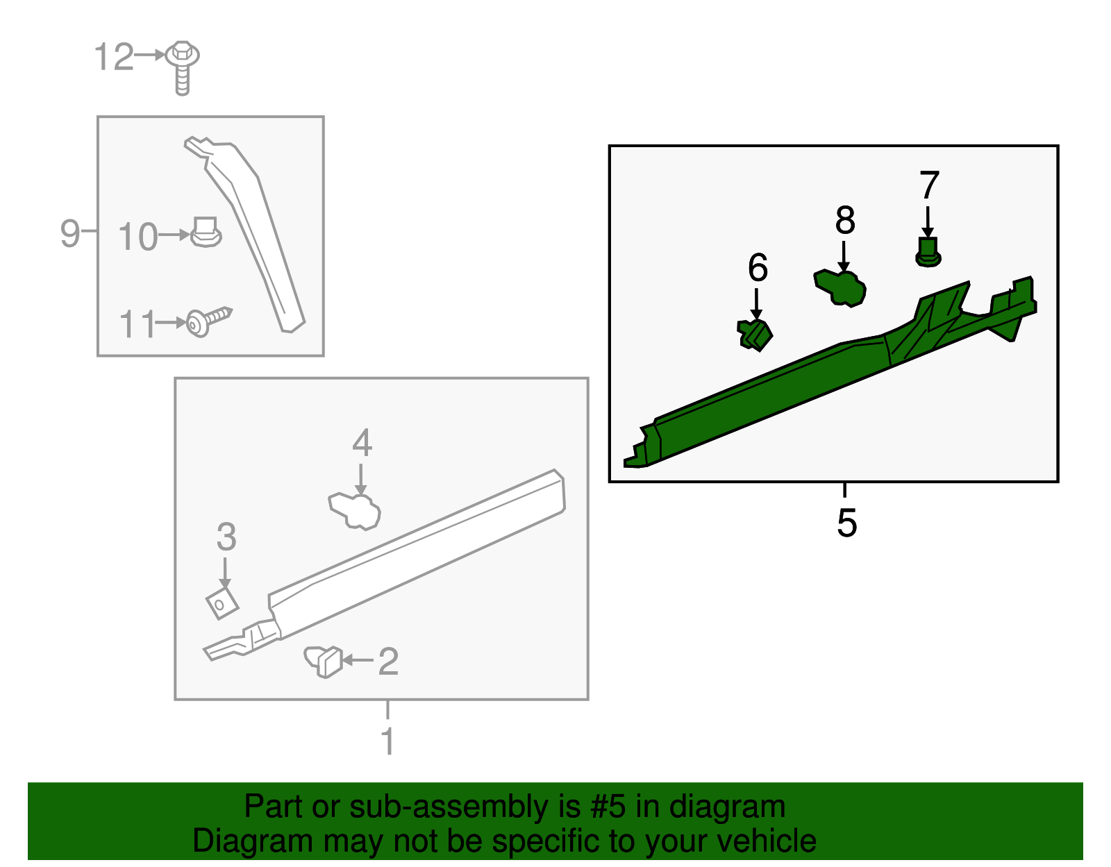 71950-T6Z-A00 - Rear Rocker Molding 2017-2025 Honda Ridgeline | Honda ...