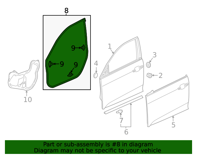 2022-2024 Honda Civic Door Weather-Strip 72350-T20-A01 | Honda Factory ...