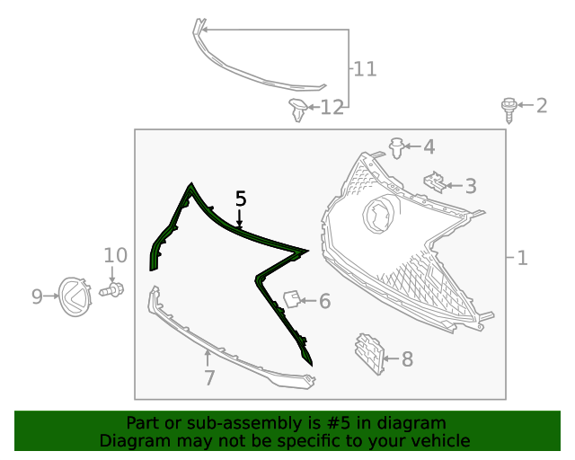 2019-2023 Lexus Grille Molding 53121-24080 | AutoNationParts.com