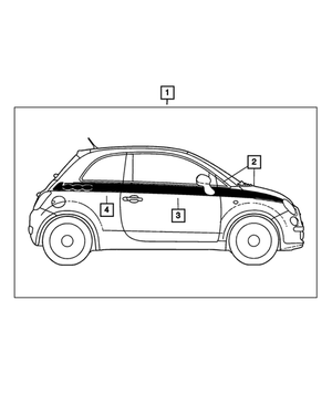 2012-2017 Fiat 500 Front Door Decal, Left 1UJ05GX9AA | My Mopar Parts
