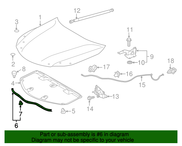 53381-06180 - Hood Seal 2016-2018 Lexus | AutoNationParts.com