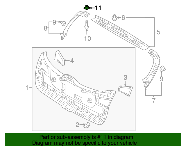 2003-2024 Kia Door Trim Panel Retainer Nut 14910 05000 | OEM Parts Online