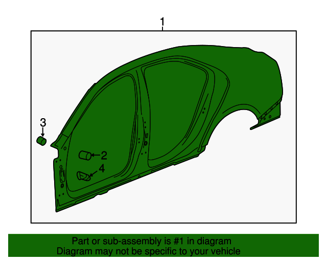 2013-2018 Cadillac ATS Passenger Side Body Side Outer Panel 84307910 ...