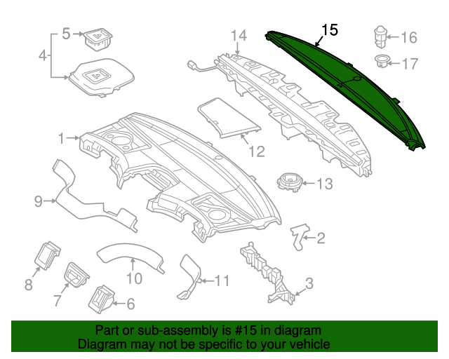 222-690-03-49-9H99 - Rear Trim 2014-2017 Mercedes-Benz | Mercedes-Benz ...