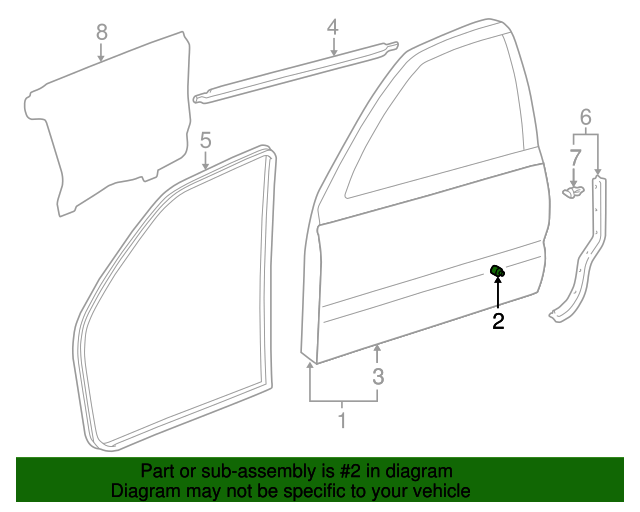 1996-2007 Toyota Door Shell Cushion 90541-09006 | Elmhurst Toyota Parts