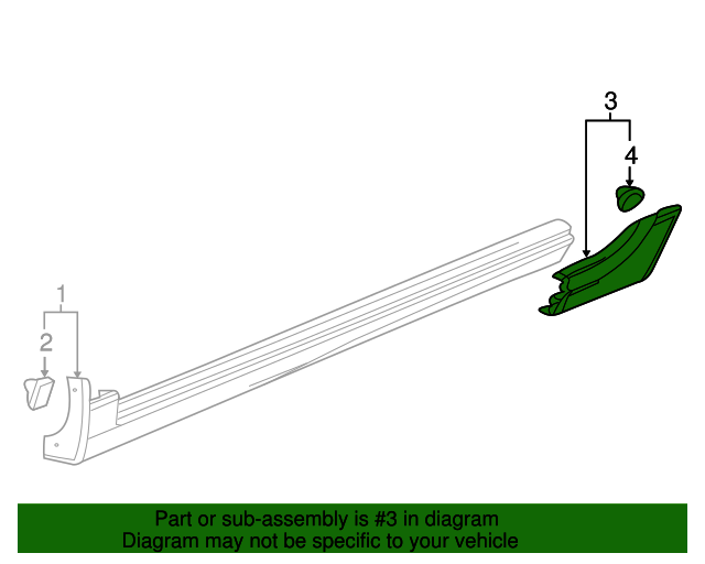 2010-2016 Cadillac SRX GM 25868659 Driver Side Rocker Panel Rear ...