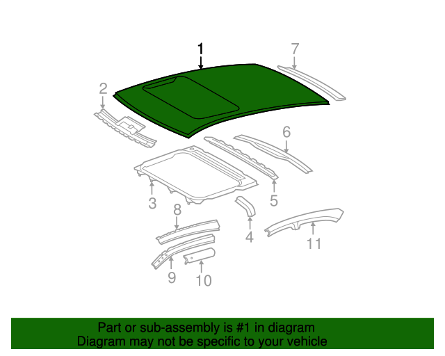 63111-06310 - Roof Panel - 2007-2009 Toyota Camry | OEM Genuine Toyota ...