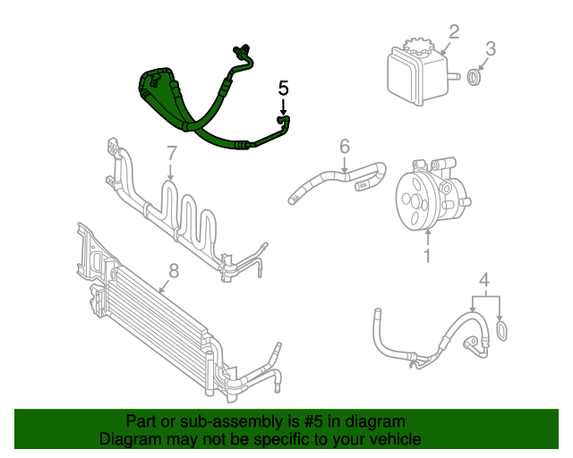 204-460-41-24-64 - Power Steering Pressure Hose 2010-2013 Mercedes-Benz ...