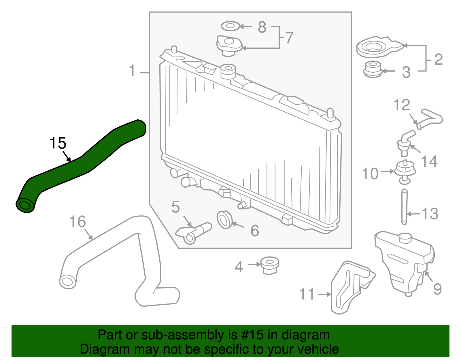 19501-RAA-A00 - Upper Hose 2003-2007 Honda Accord | Honda Parts Online