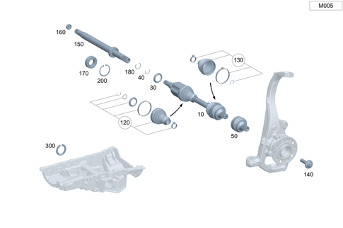 Mercedes c300 front axle replacement store