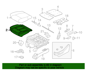 2011-2016 Ford Seat Cushion Pad - Driver's Side (LH) BC3Z-25632A23-B ...
