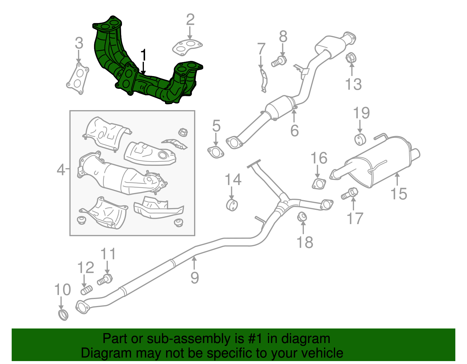 2014-2021 Subaru Cross Over Pipe 44609AA011 | Subaru Parts Guys