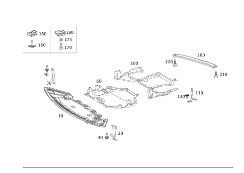 Engine Compartment Lining, Gasoline Vehicles for 2012 Mercedes-Benz GLK ...