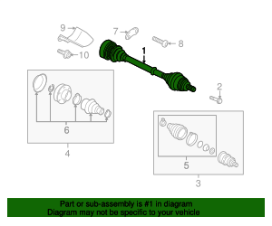 2009-2015 Volkswagen Jetta Axle Assembly 1K0-407-272-RR | VW Direct Parts