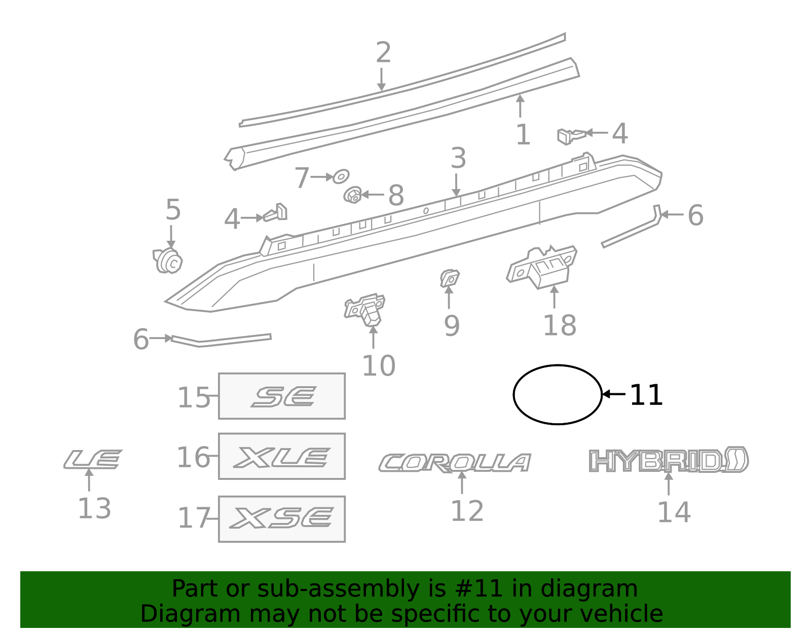 2020-2024 Toyota Corolla Deck Lid Emblem 75403-12070 | Toyota San Diego ...
