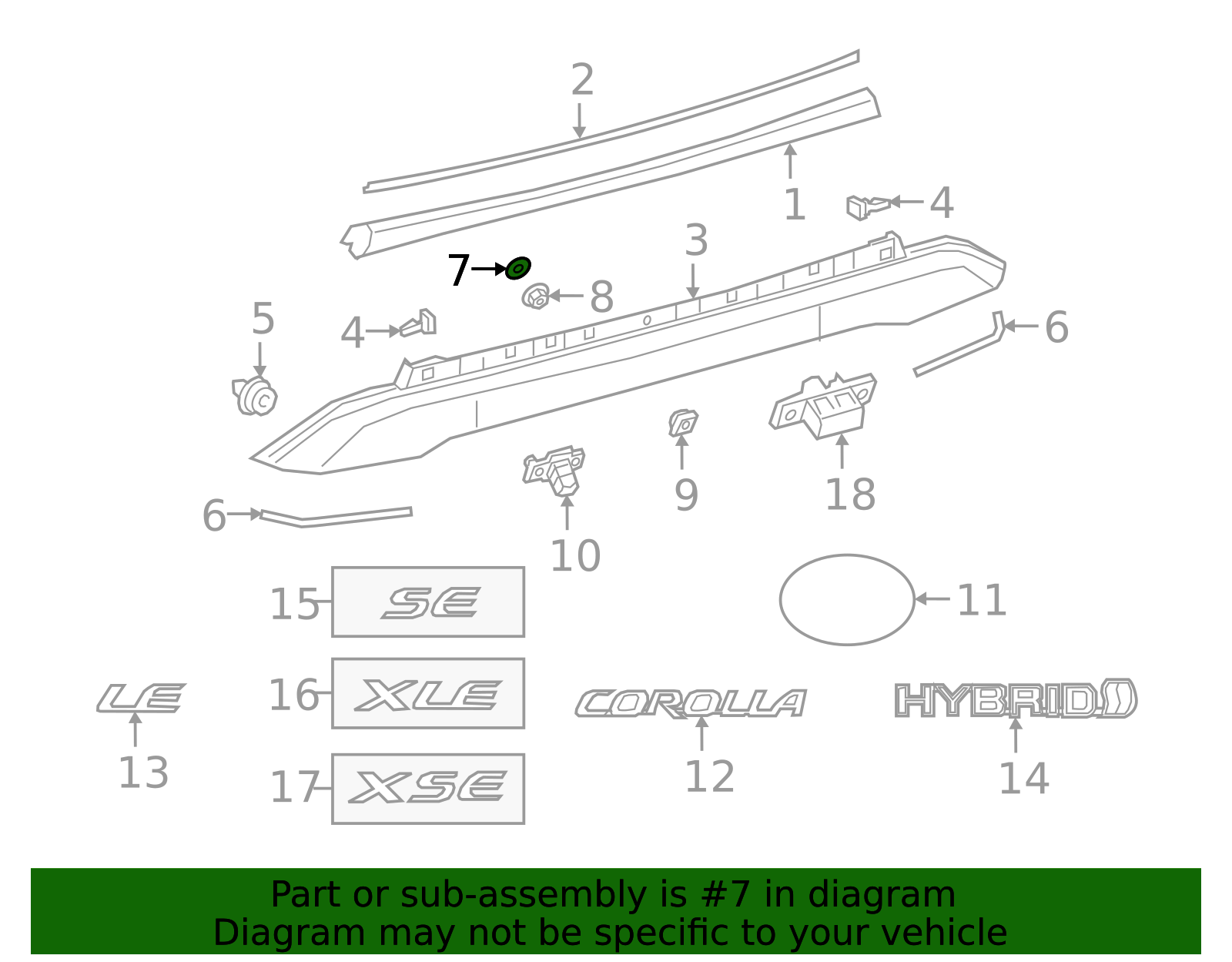 2016-2024 Toyota Lift Gate Trim Gasket 90430-10016 | Toyota Parts Center