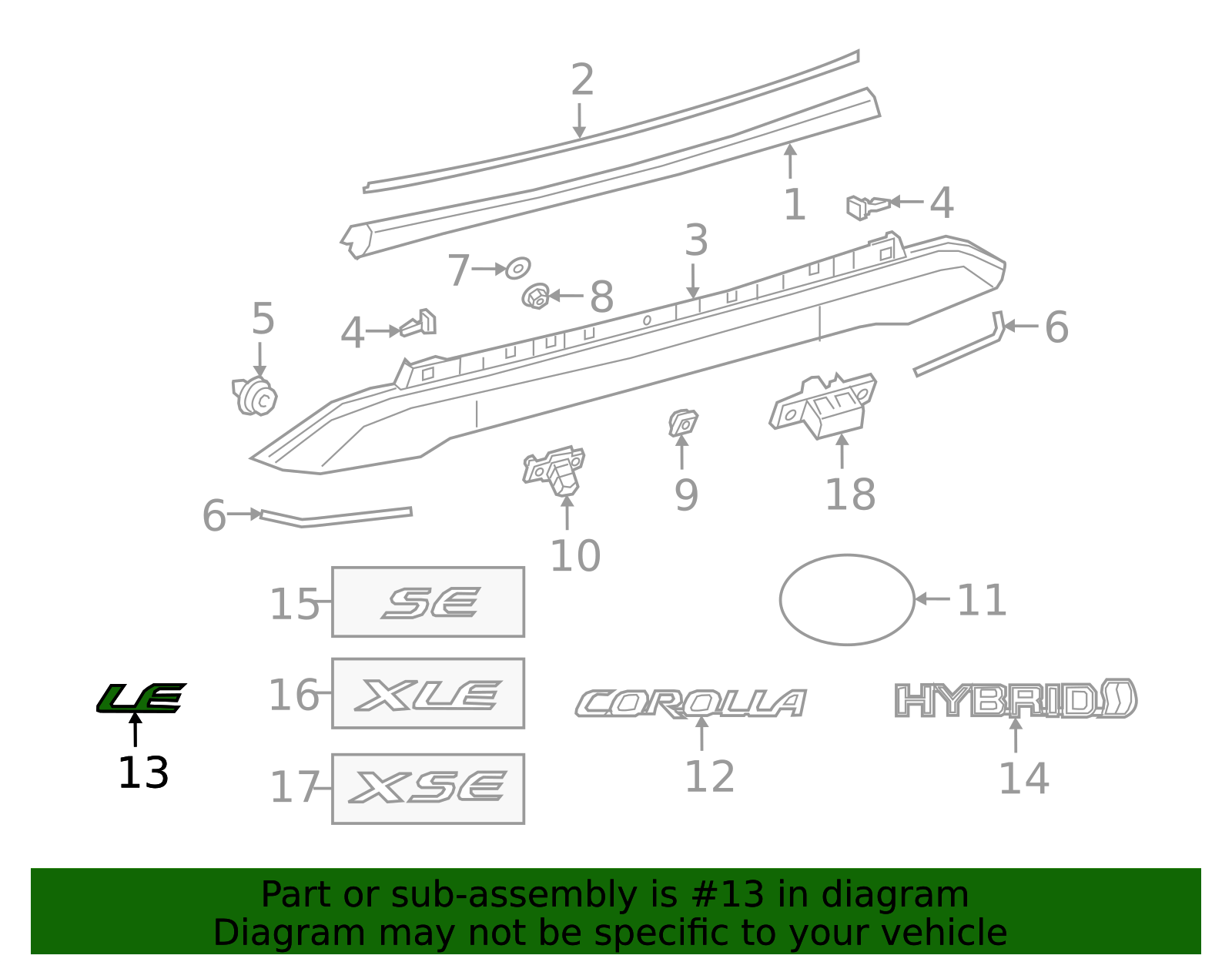 2020-2024 Toyota Corolla Nameplate 75444-02D00 | OEM Parts Online
